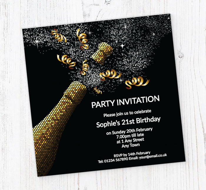 21st Birthday Invitations Personalise Online Plus Free Envelopes